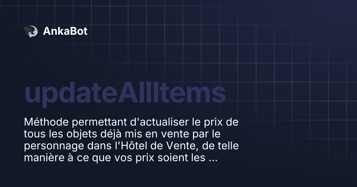 updateAllItems | AnkaBot